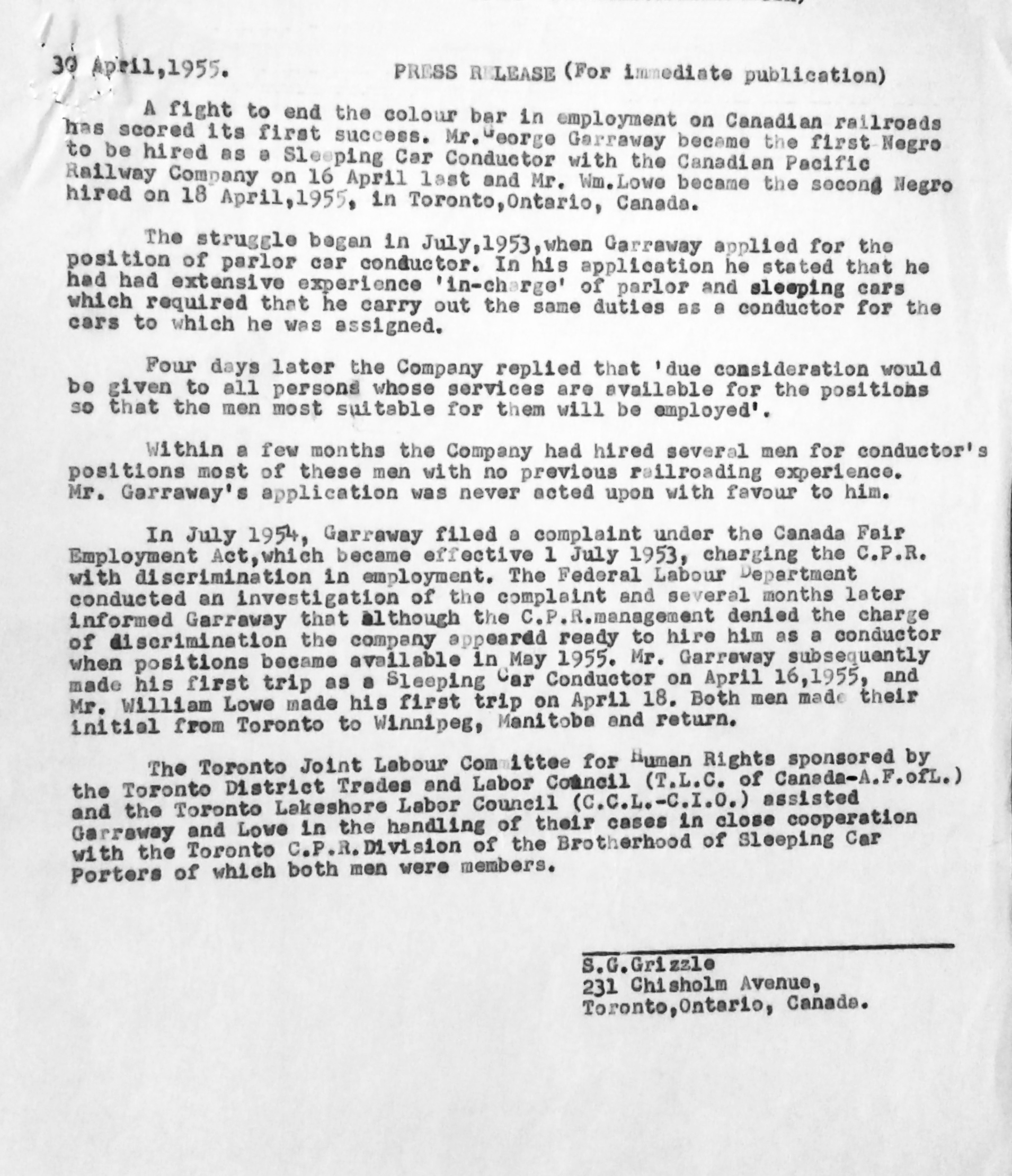 George Garraway - Museum of Toronto